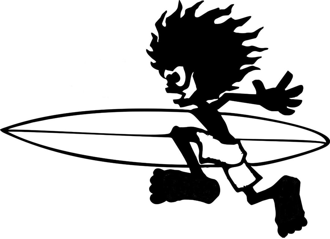 Surf Surfer Surf Board Decal Funny Surfs up Car Bonnet Side Sticker ...