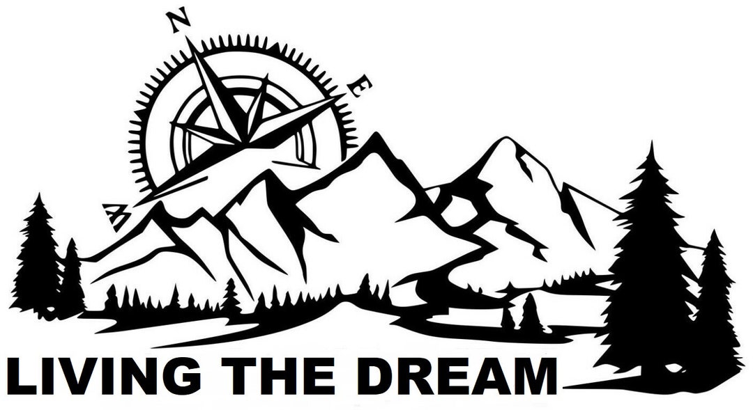 LARGE 23" Mountain Compass Car Bonnet Side Sticker Vinyl Graphic off ...