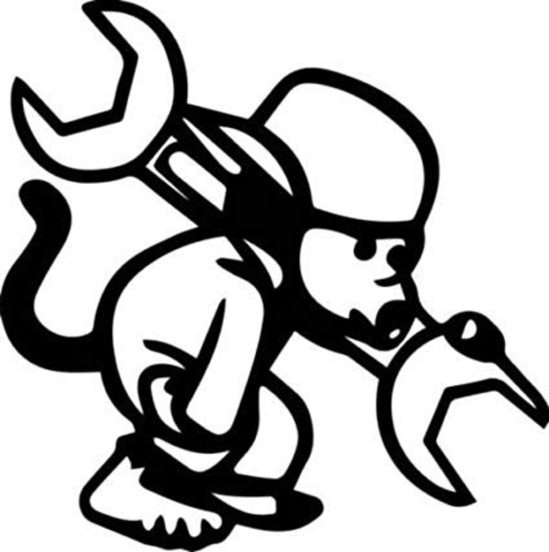 Funny Fun Grease Monkey Spanner Mechanic Garage Van Car Sticker Decal ...