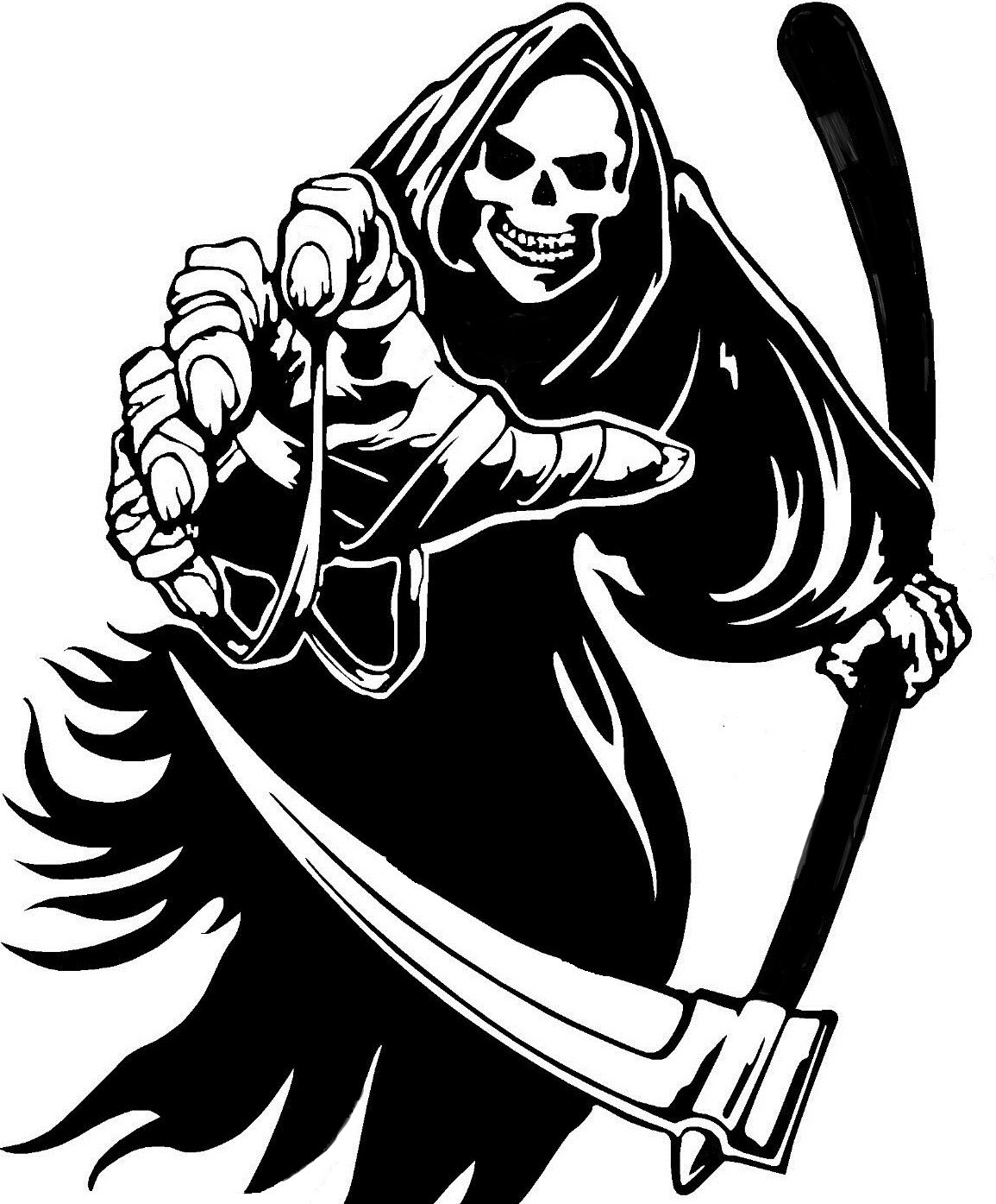 Grim Reaper Silhouette Side