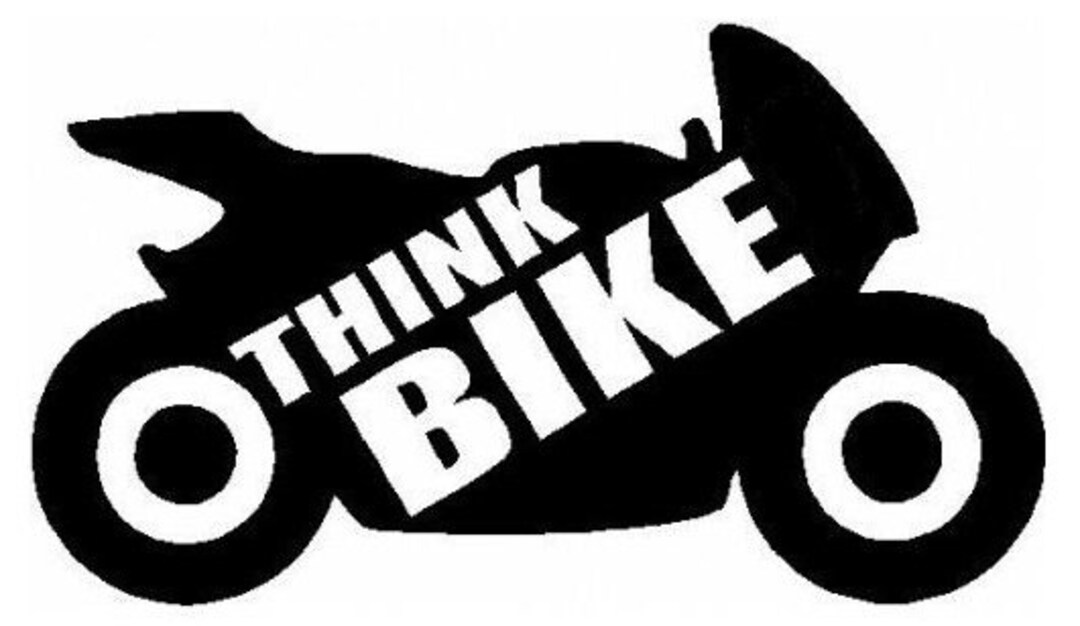 Think Bike Biker Vinyl Car Van Safety Sticker Helmet Fuel Tank Side ...