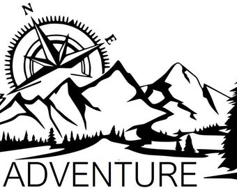 Extra Large Compass Decal - Etsy