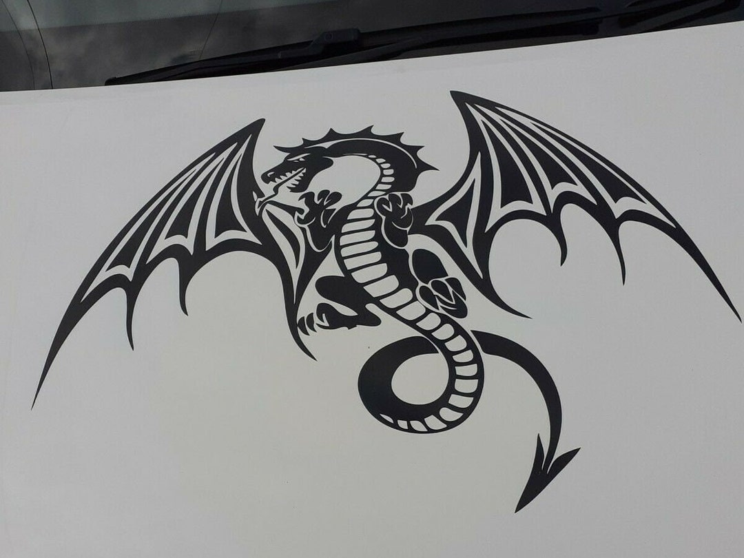 Large 22 X 22 Dragon Decal Vinyl Car Bonnet Side Dragon Sticker Decal ...