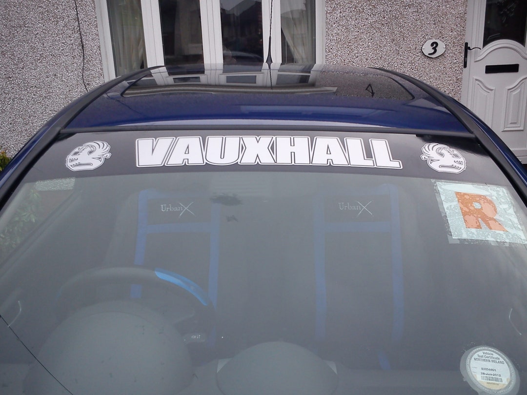 Vauxhall Sunstrip Logo 3 Piece Kit Astra Corsa Vinyl Car Side Sticker ...