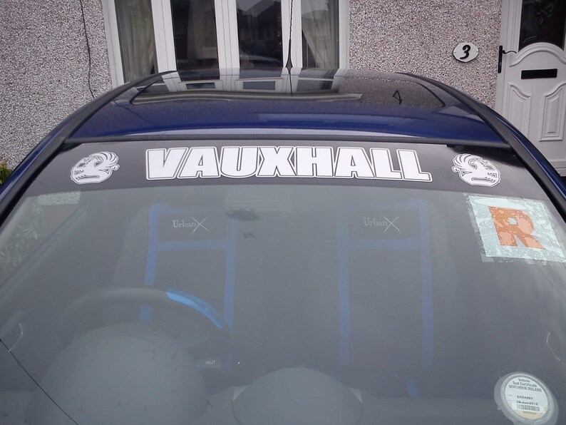 Vauxhall Sunstrip Logo 3 Piece Kit Astra Corsa Vinyl Car Side Sticker ...