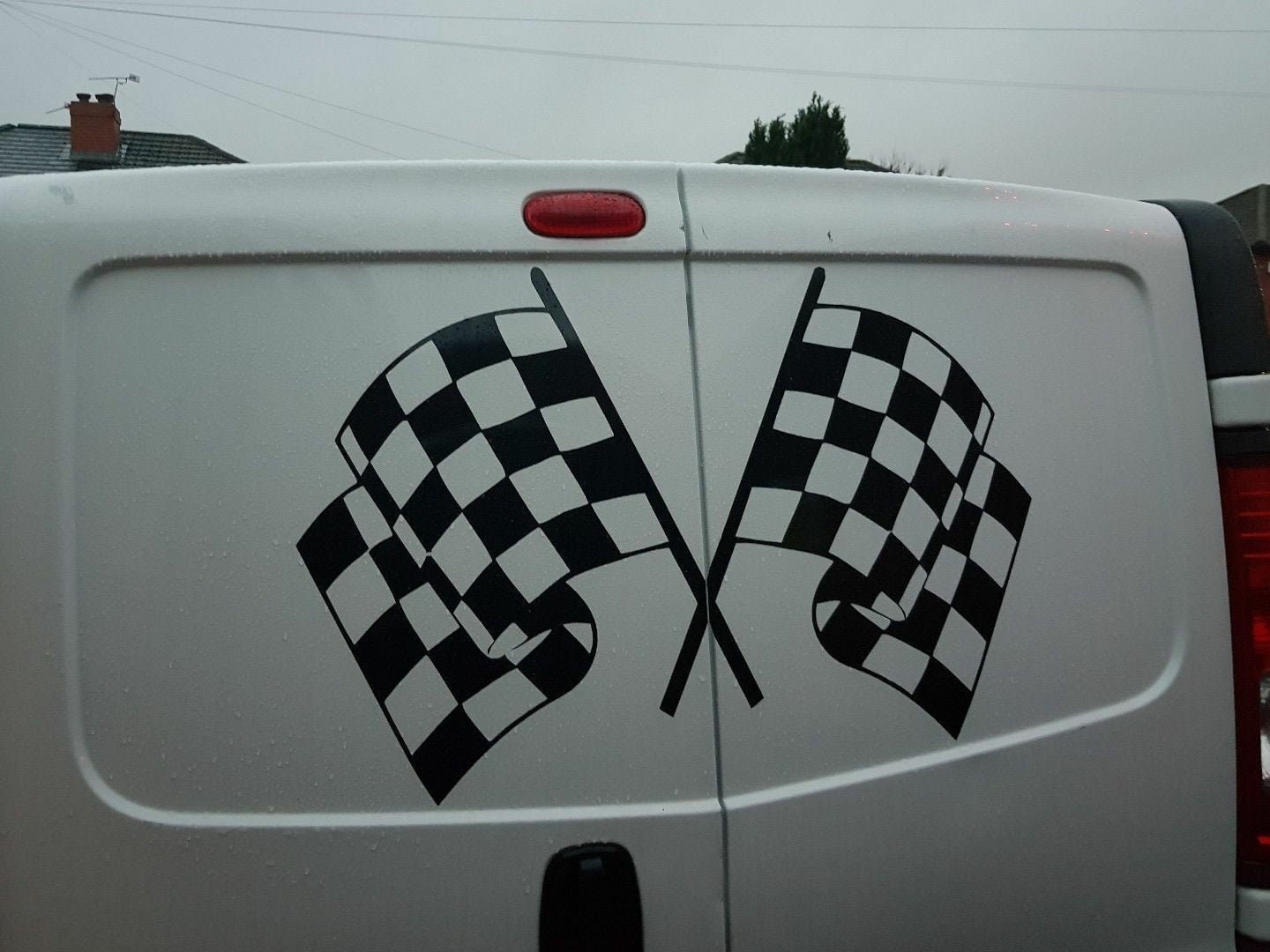 Large 23 X 12 Inch Racing Flags Vinyl Car Bonnet Side Sticker | Etsy