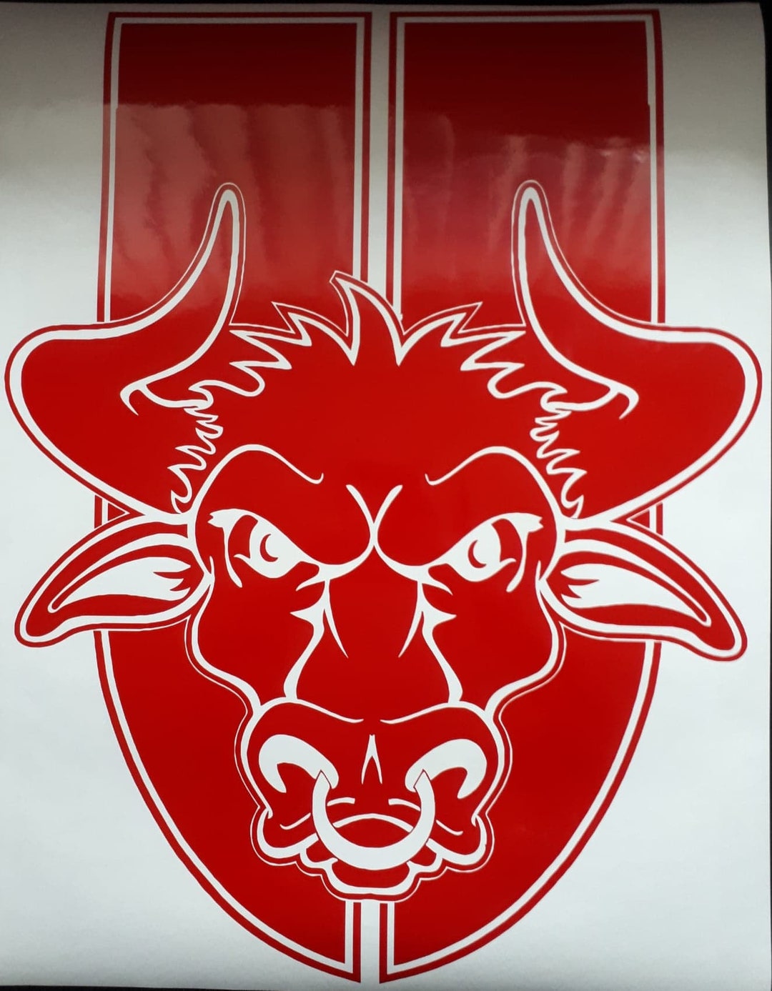 Bull Head Decal Car Van Bonnet Centre Stripes Vinyl Sticker Hood Vinyl ...