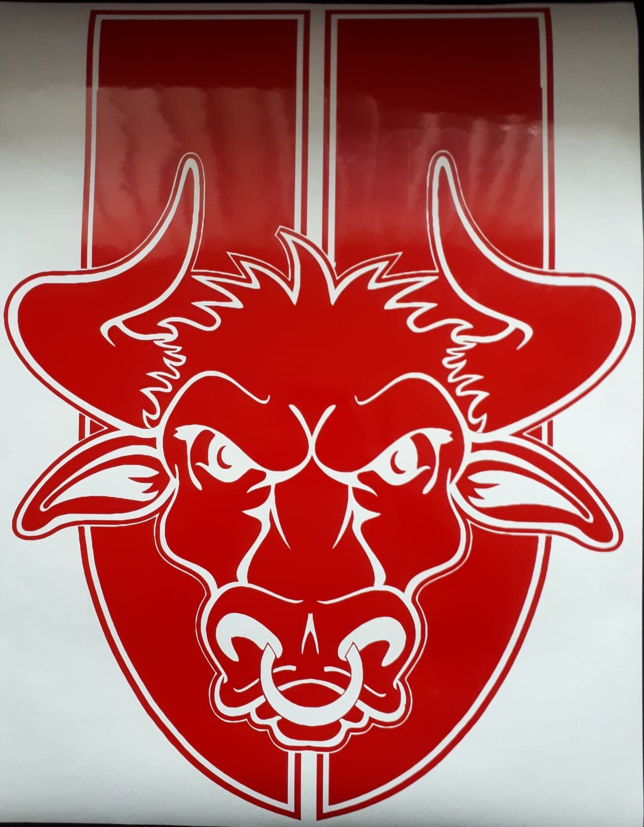 Bull Head Decal Car Van Bonnet Centre Stripes Vinyl Sticker Hood Vinyl ...