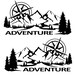Mountain Compass Decal on an Adventure Car Bonnet Side Sticker Vinyl ...
