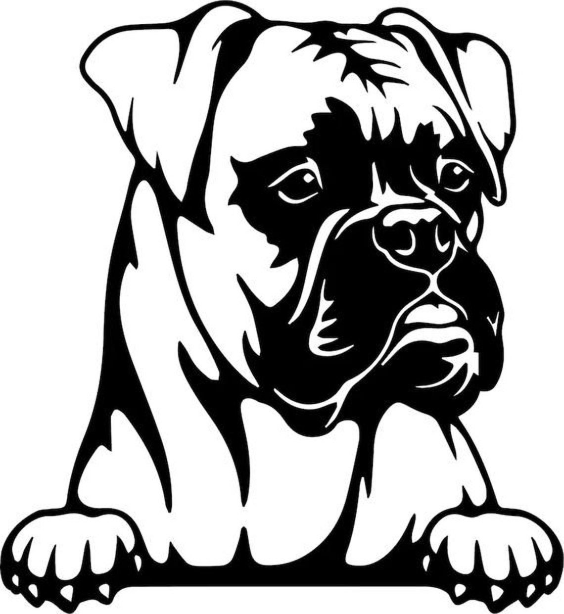 Boxer Dog Peeking Dog Car Van Bonnet Vinyl Side Sticker Wall Art Hood ...