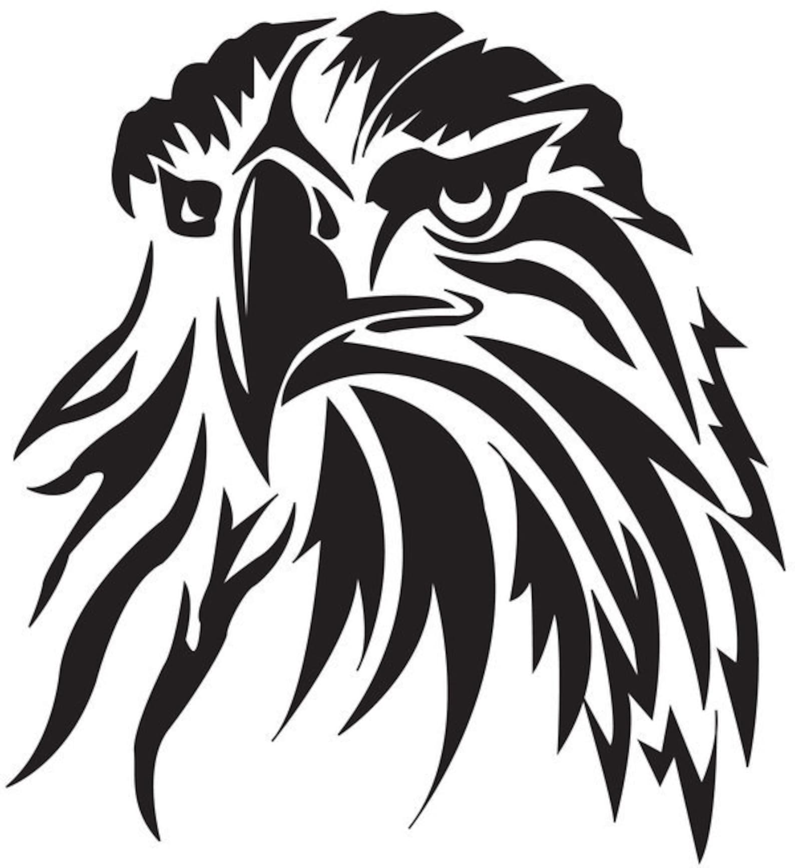 Hawk Eagle Head Car Bonnet Side Sticker Decal Wall Art Decal Vinyl ...