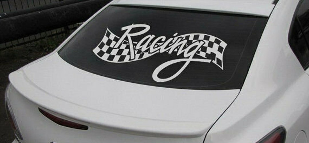 Large 23 X 12 Inch Rally Racing Flag Vinyl Car Bonnet Side Sticker ...