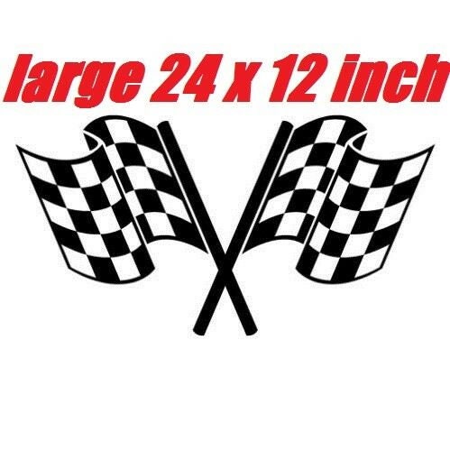 Large 23 X 12 Inch Racing Flags Vinyl Car Bonnet Side Sticker | Etsy