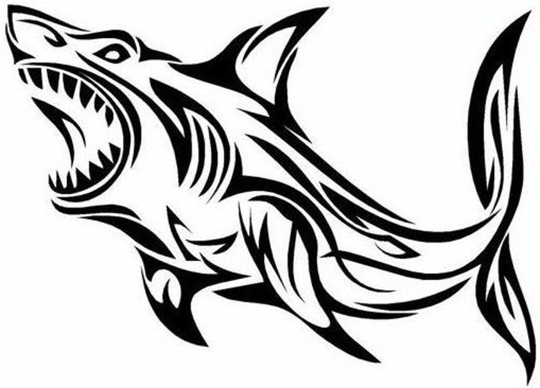 Shark Decal Shark Sticker Wall Art Decal Car Van Bonnet Vinyl Side ...