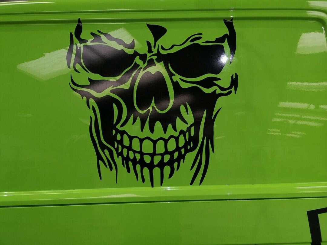 Skull Car Bonnet Hoodside Sticker Van Vinyl Graphic Decal Sign Wall Art ...