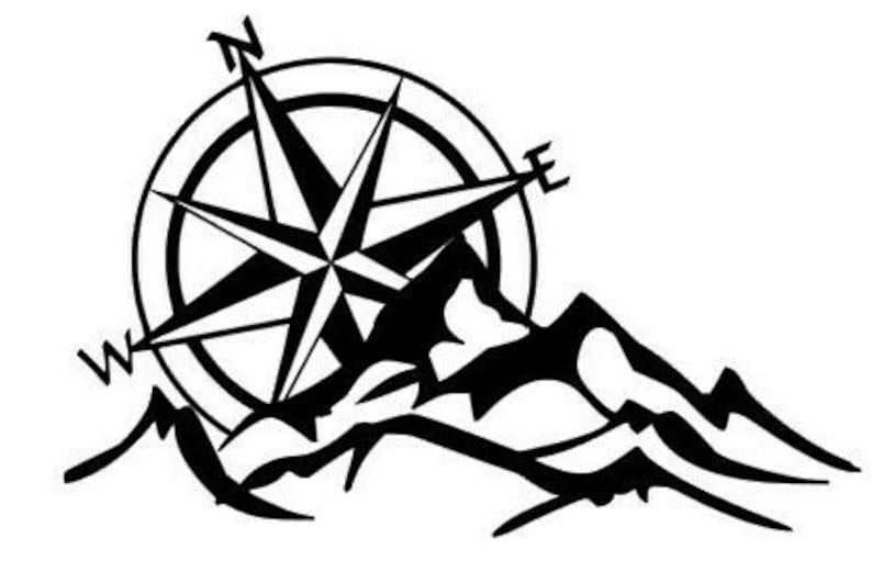 Mountain Compass Car Bonnet Side Sticker Vinyl Graphic off Road ...