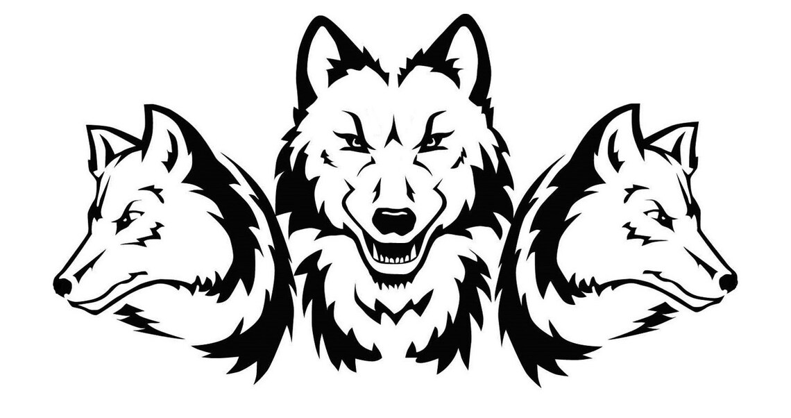 Wolf Pack Heads Wolves Car Bonnet Side Sticker Van Vinyl Decal Wall Art ...