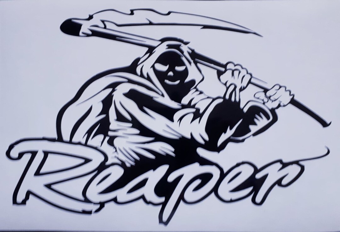 Grim Reaper Skull Bones Car Bonnet Side Sticker Decal Wall Art Decal ...
