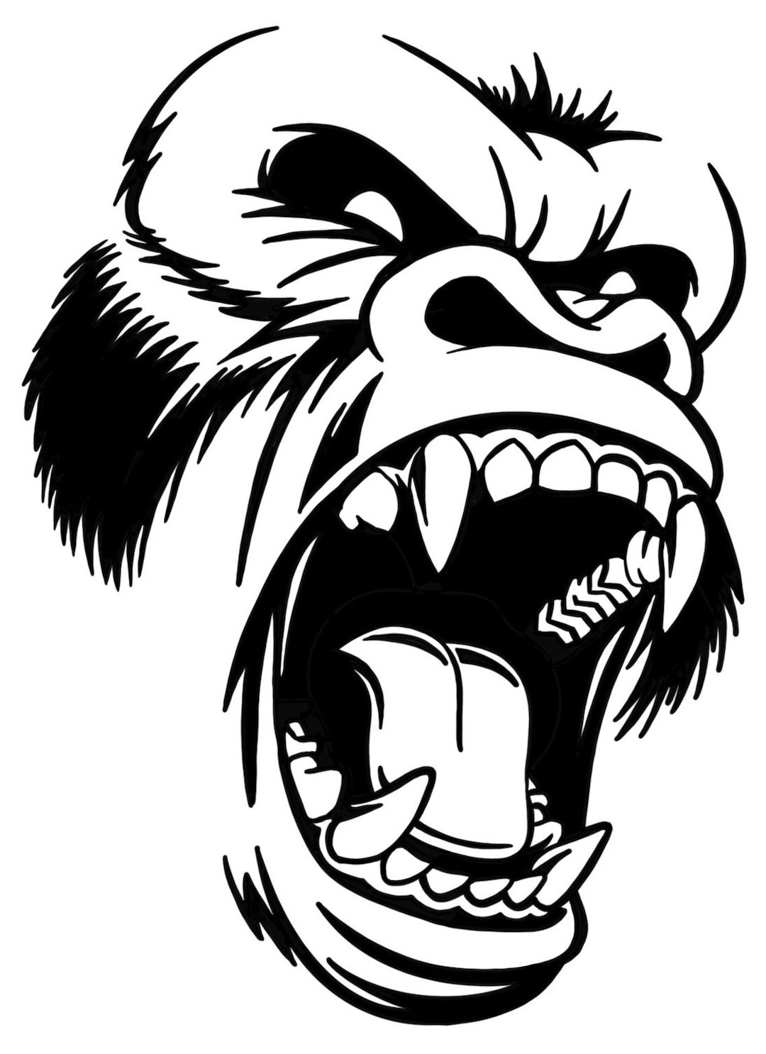Gorilla Head Decal Car Bonnet Side Sticker Decal Wall Art Decal Vinyl ...