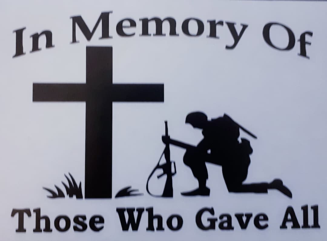 In Memory of Decal Soldier Army Vinyl Wall Art Sticker Decor Graphic ...