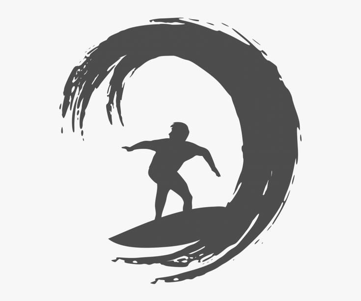 Surf Decal Surfer on Board Surfs up Car Bonnet Side Sticker Decal ...
