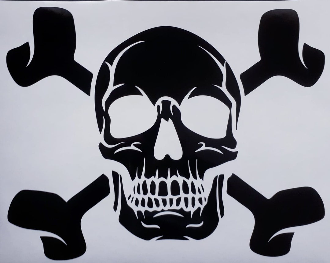 Skull Decal Crossbones Car Bonnet Side Sticker Decal Wall Art Decal ...