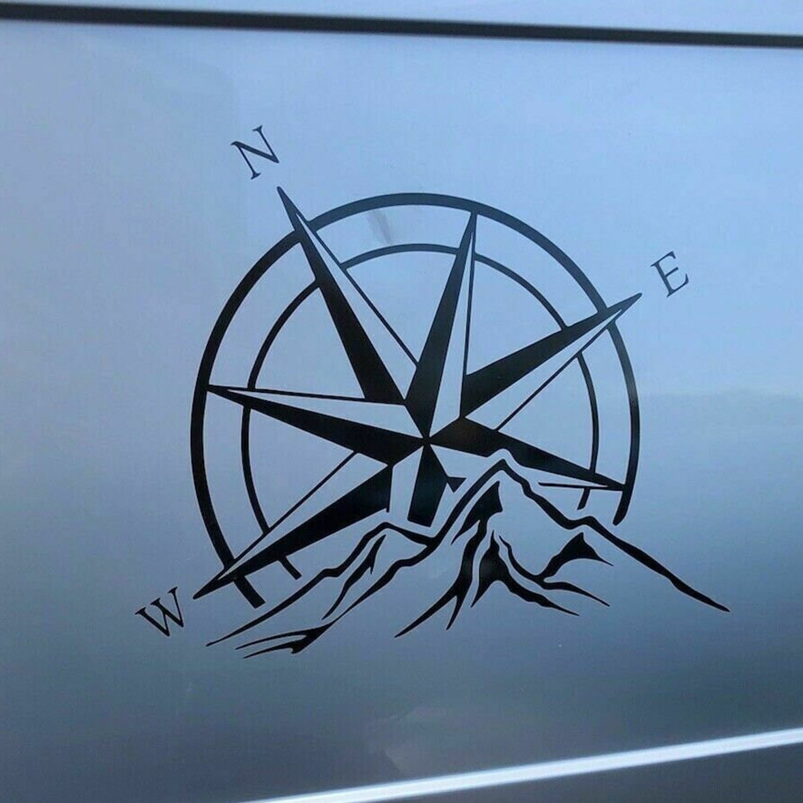 EXTRA LARGE 30" Mountain Compass Car Bonnet Side Sticker Vinyl Graphic ...