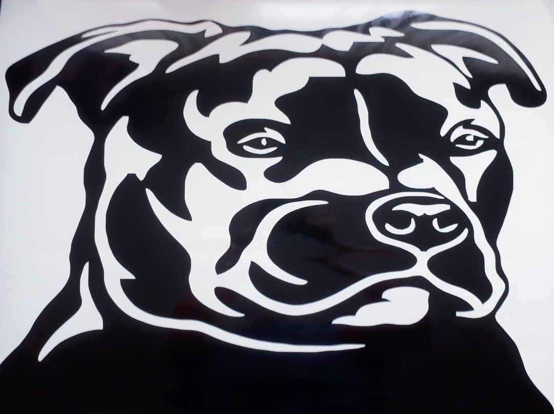 Staffy Decal Vinyl Wall Art Sticker Staffordshire Bull Terrier Dog Car ...