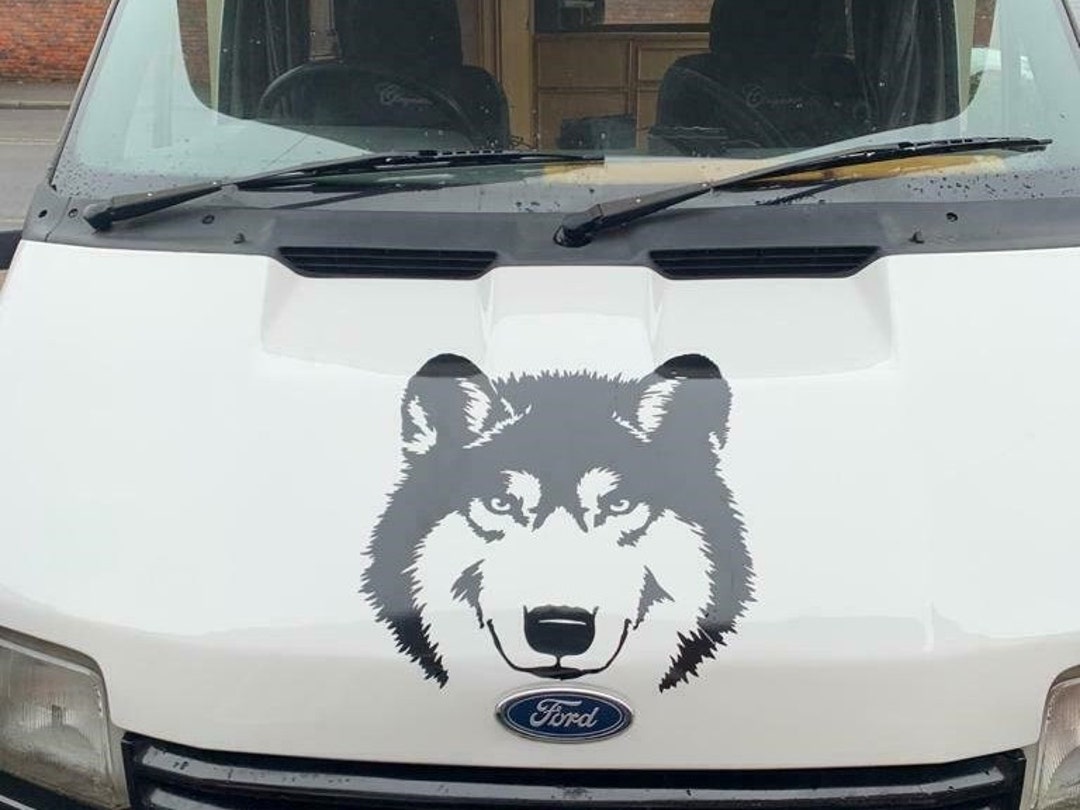 Wolf Decal Wolf Head Car Van Bonnet Vinyl Side Sticker Wall Art Hood ...