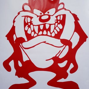Taz Monster Car Bonnet Side Sticker Decal Wall Art Decal Vinyl Graphic ...