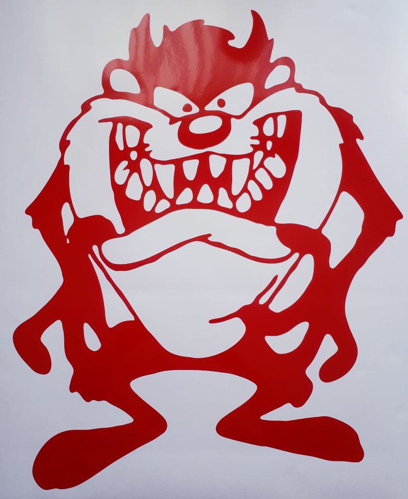 Taz Monster Car Bonnet Side Sticker Decal Wall Art Decal Vinyl - Etsy