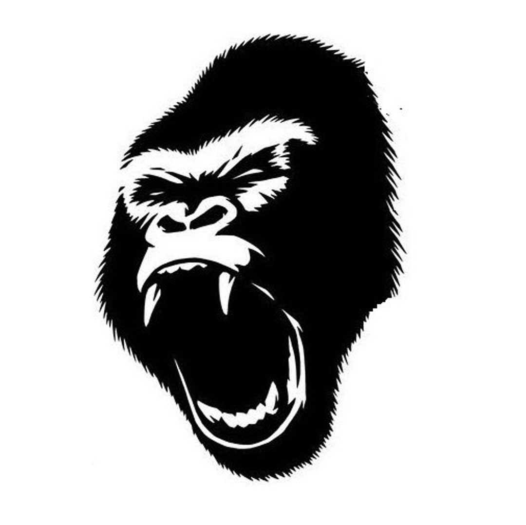 Gorilla Head Decal Car Bonnet Side Sticker Decal Wall Art Decal Vinyl ...