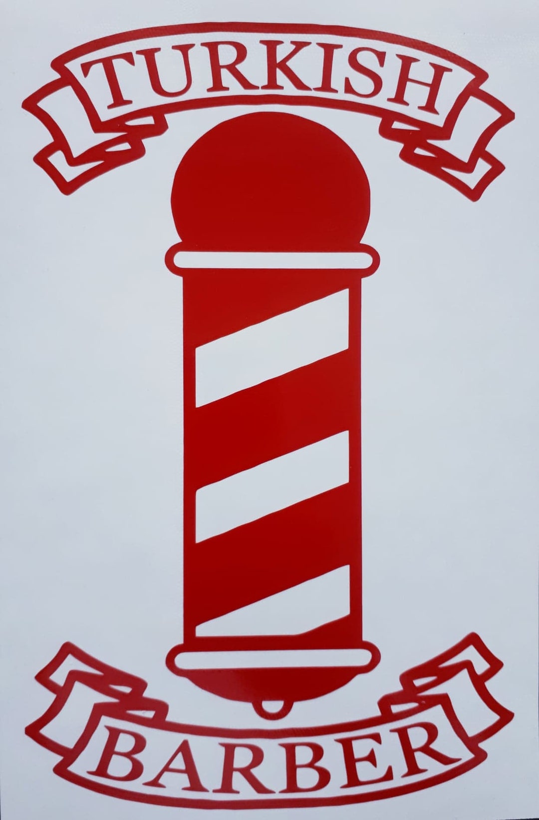 Turkish Barbers Shop Barber Pole Wall Art Decal Window Vinyl Graphic ...