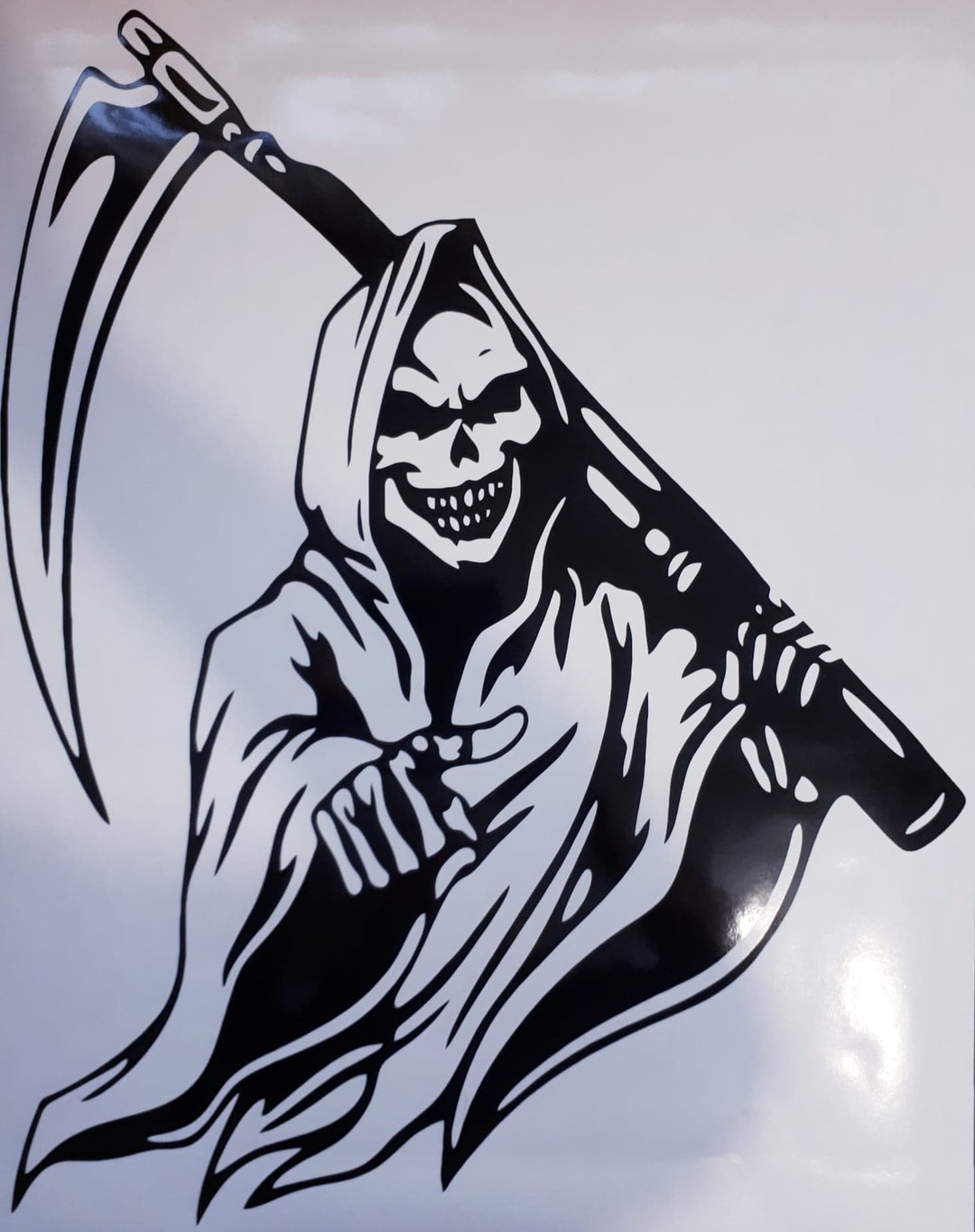 Grim Reaper Skull Bones Car Bonnet Side Sticker Decal Wall Art Decal ...
