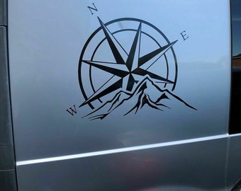 LARGE 23" Mountain Compass Car Bonnet Side Sticker Vinyl Graphic off ...