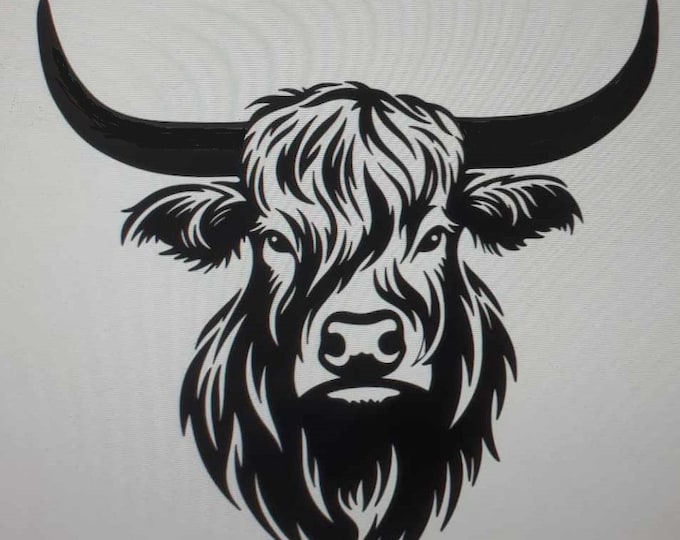 Scottish Highlands Highland Cow Bull Wall Art Decal Car Van Bonnet ...