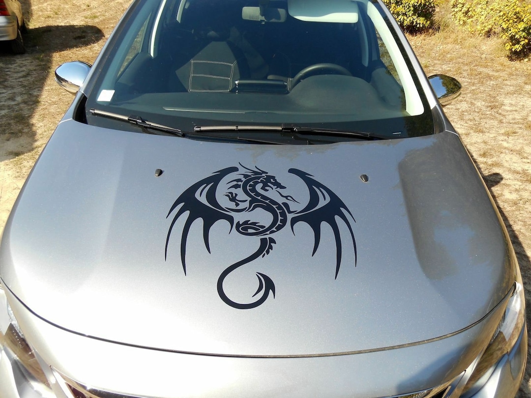 Large 22 X 22 Dragon Decal Vinyl Car Bonnet Side Dragon Sticker Decal ...