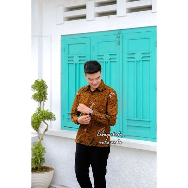Couple Set | Full Set of Kebaya Dress and Men's Batik Shirt, Batik ...