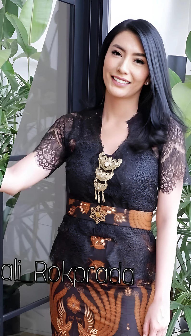 Kebaya Dress Complete Set for Weddings or Formal Event Made of Brocade ...