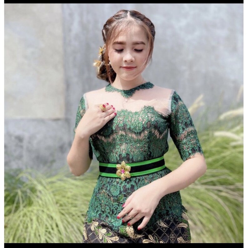 Kebaya Dress Complete Set for Wedding or Formal Event Made of Brocade ...