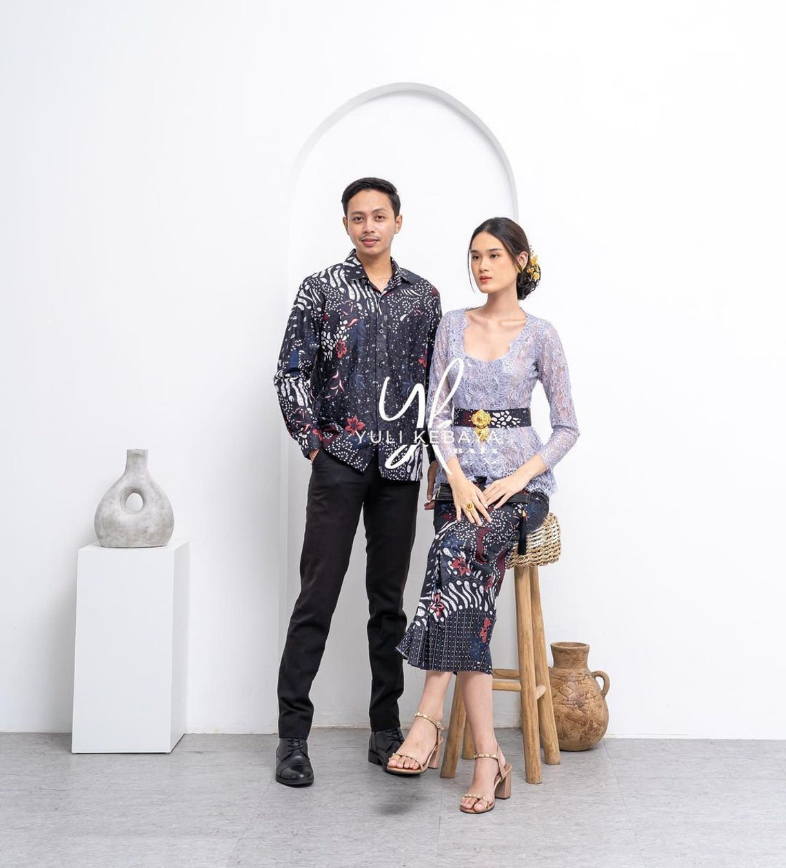 Kebaya Couple Set Full Set of Kebaya Dress and Men's - Etsy