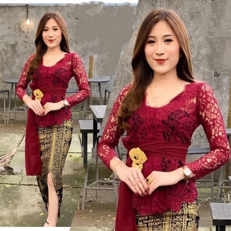 Kebaya Dress Complete Set for Weddings or Formal Event Made of Brocade ...