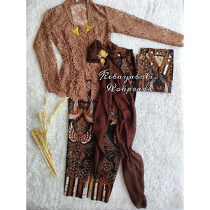 Kebaya Dress Complete Set for Weddings or Formal Event Made of Brocade ...