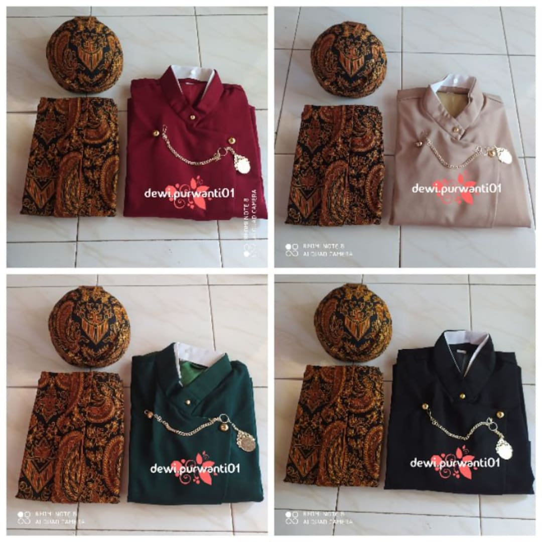 Javanese Men's Traditional Clothes Complete Set beskap Solo Jarik ...