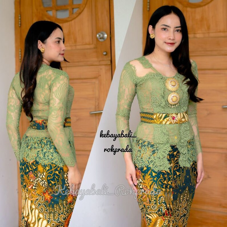 Kebaya Dress Complete Set for Wedding or Formal Event Made of Brocade ...