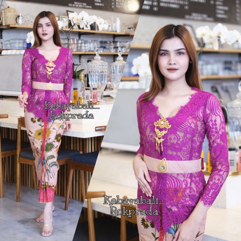 Kebaya Dress Complete Set for Weddings or Formal Event Made of Brocade ...