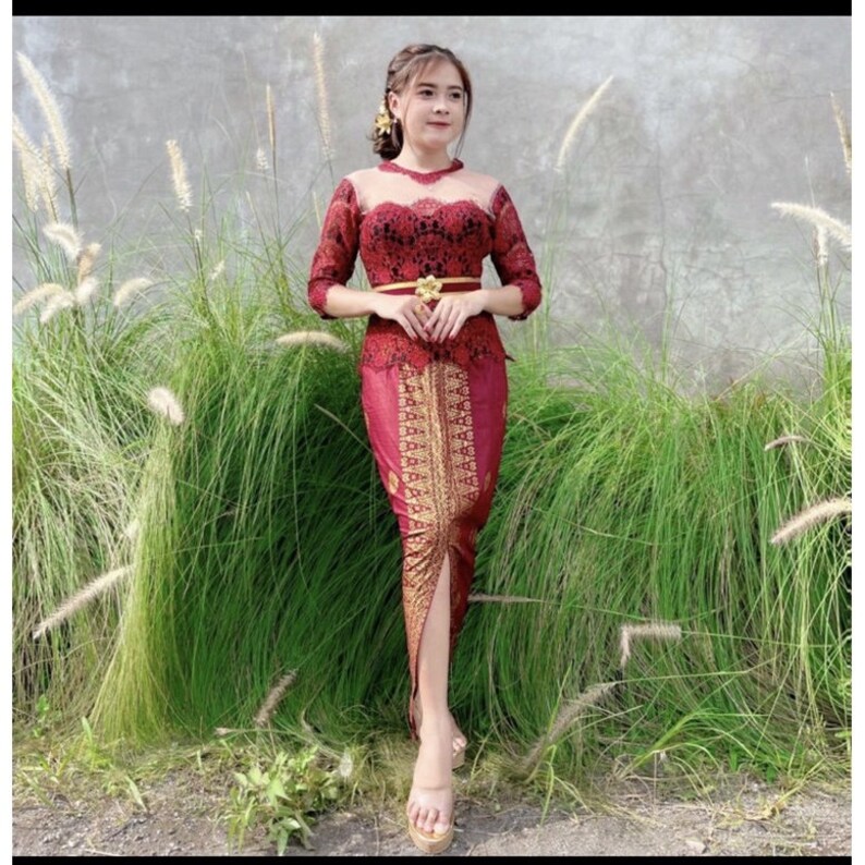 Kebaya Dress Complete Set for Wedding or Formal Event Made of Brocade ...