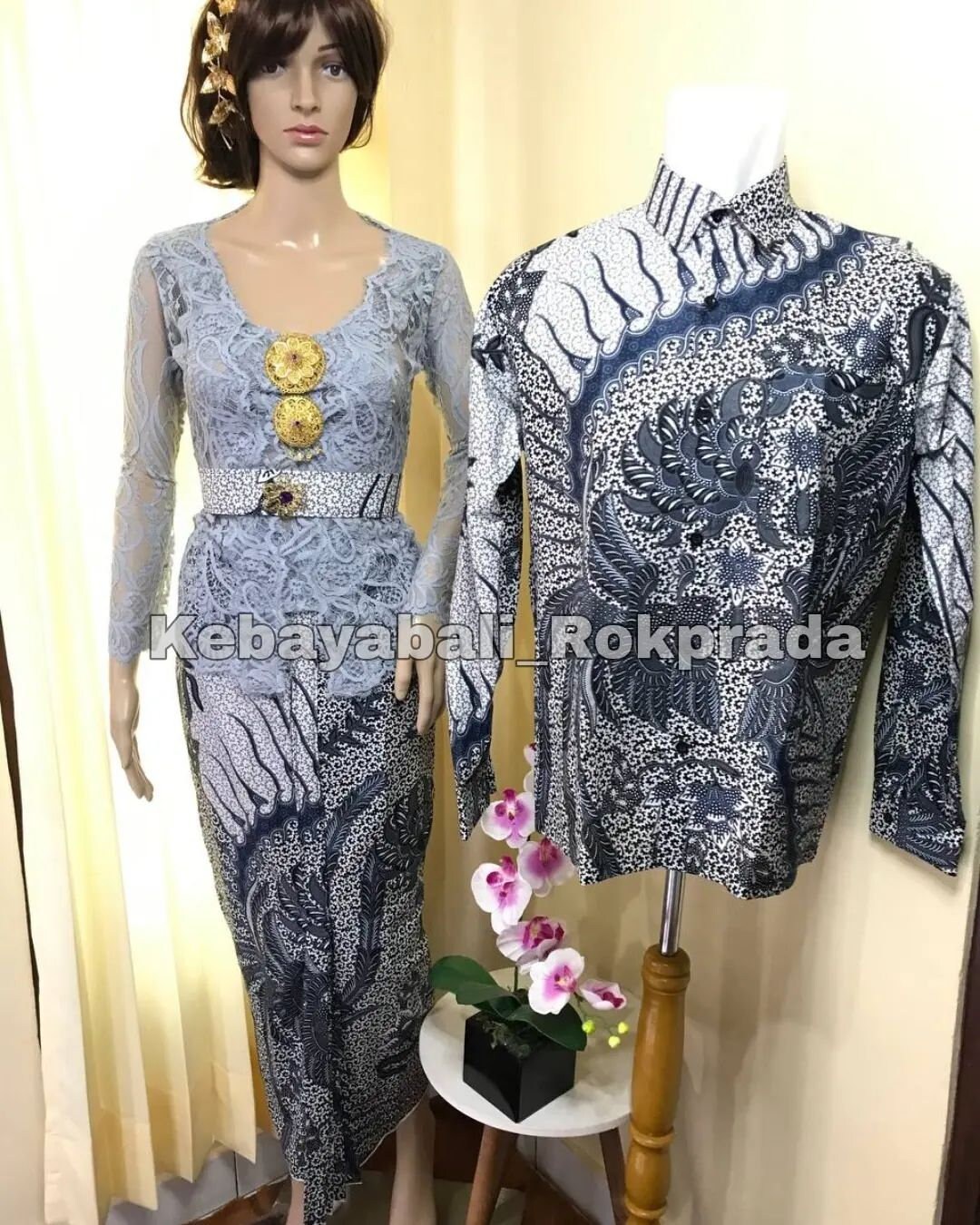 Kebaya Couple Set | Indonesian Women Kebaya and Men's Batik Shirt ...