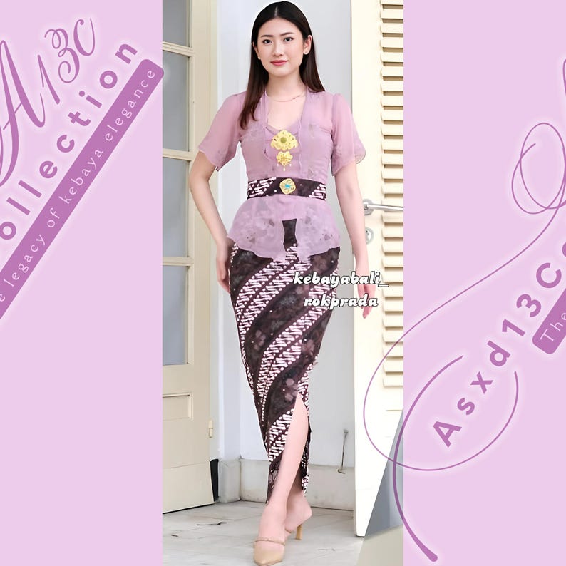 Kebaya Dress Complete Set for Weddings or Formal Event Made of Brocade ...