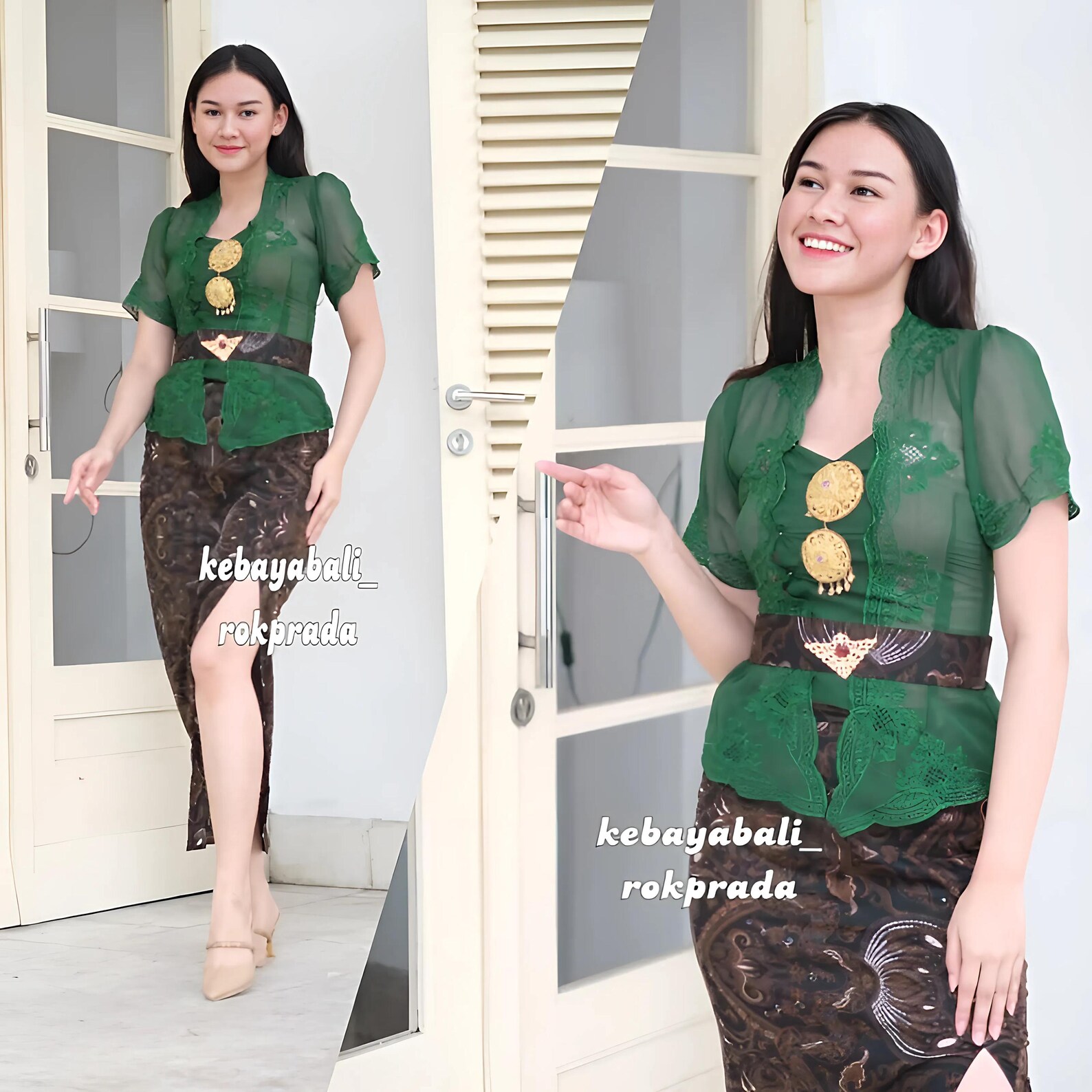 Kebaya Dress Complete Set for Weddings or Formal Event Made of Brocade ...